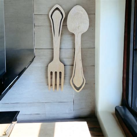 Kitchen Decor Big Wall Fork Large Wooden Fork Decorative Country