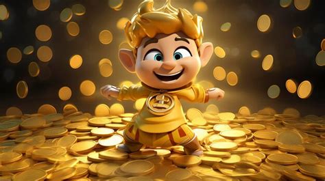 A Photo Of A 3d Character With A Gold Coin Premium Ai Generated Image