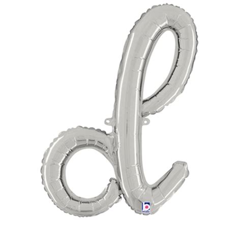 24 Inch Script Letter D Silver Air Fill Only Betallic Foil Mylar