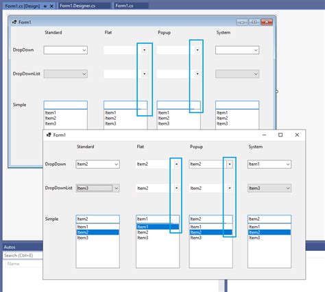The Dropdown Button Is No Visible In Combobox Control When Set Flatstyle Property To Flat Or