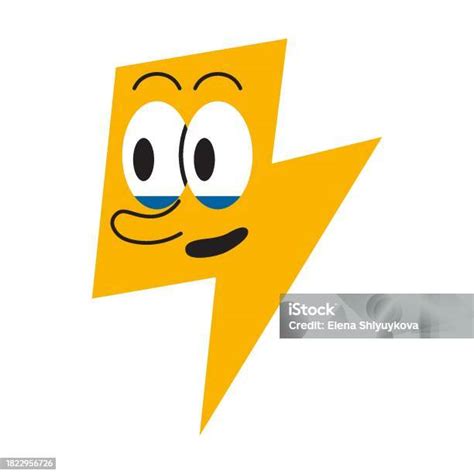 재미있는 번개 만화 스타일 빈티지 그루비 캐릭터 트렌디 한 현대 벡터 일러스트 레이 션은 흰색 배경에 고립 손으로 그린 평면