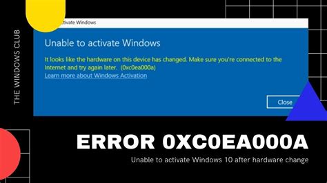 Fix 0xc0ea000a Windows Activation Error Code Youtube
