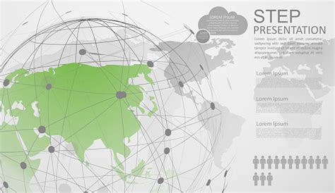 다이어그램 Gobal 네트워크 연결에 대 한 인포 그래픽 템플릿입니다 세계 지도 점 사물 인터넷 컴퓨팅 디자인 기술 배경 0명에 대한 스톡 벡터 아트 및 기타 이미지