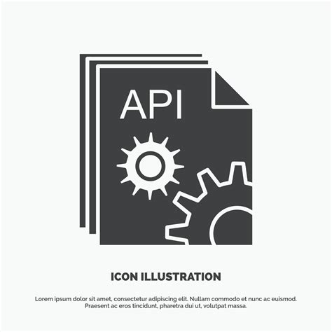 Api App Coding Developer Software Icon Glyph Vector Gray Symbol