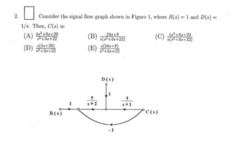 Solved Consider The Signal Flow Graph Shown In Figure 1