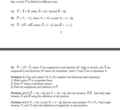 Solved Say A Vector F Vector Is Defined In Different Ways Chegg Com
