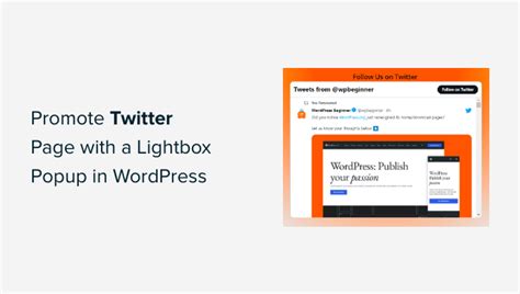 how to promote your twitter page in wordpress with a popup