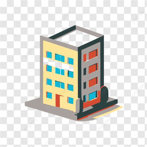 흰색 배경에 아이소메트릭 건물 벡터 흰색 배경에 있는 아파트의 단순한 다채로운 아이콘 그림자 없음 작은 프레임 중앙 Png 일러스트 및 벡터 에 대한 무료 다운로드
