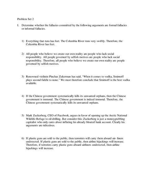 Phi 005 Problem Set 2 Problem Set 2 I Determine Whether The