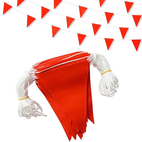 Preboun 197ft Pennant Banner Flags High Visibility Safety