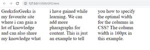 How To Set Length To Set The Gap Between The Columns In Css Geeksforgeeks