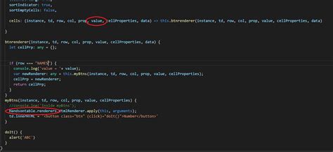 create button inside a cell dynamically questions handsontable forum