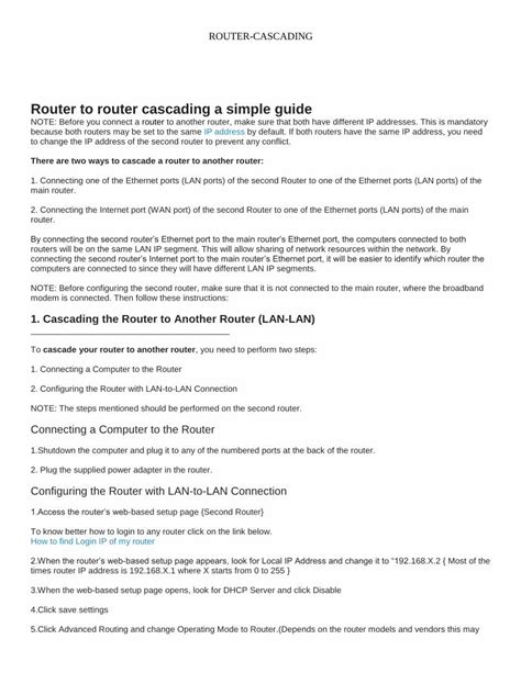 Pdf Router Cascading How To Dokumen Tips