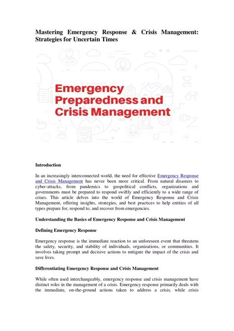 Ppt Mastering Emergency Response And Crisis Management Powerpoint