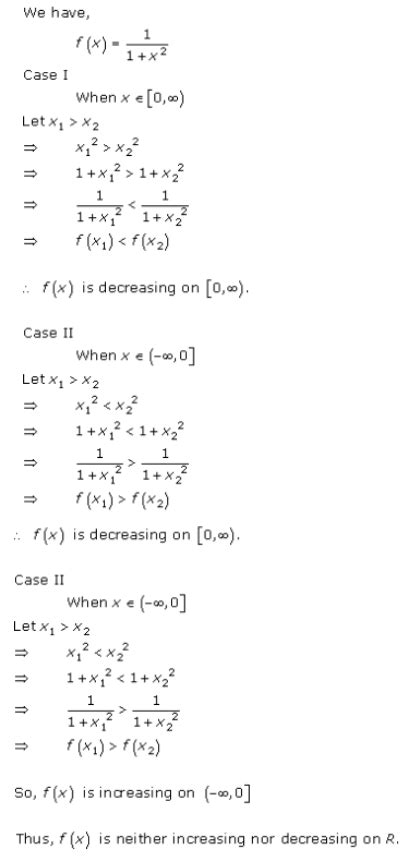 R D Sharma Solutions Class Math Chapter Increasing And Decreasing Functions Ex