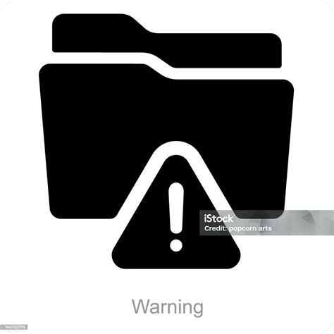 Warning And Folder Icon Concept Stockvectorkunst En Meer Beelden Van Begrippen Begrippen