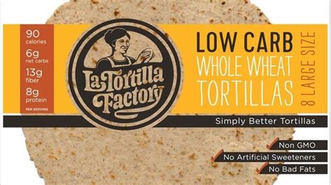 Large Low Carb Whole Wheat Tortillas 9 Inch By La Tortilla Factory