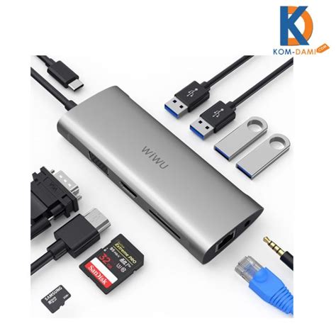 WiWU Alpha In WiWU Type C Hub In Adapter With USB C To RJ HDMI VGA USB VGA