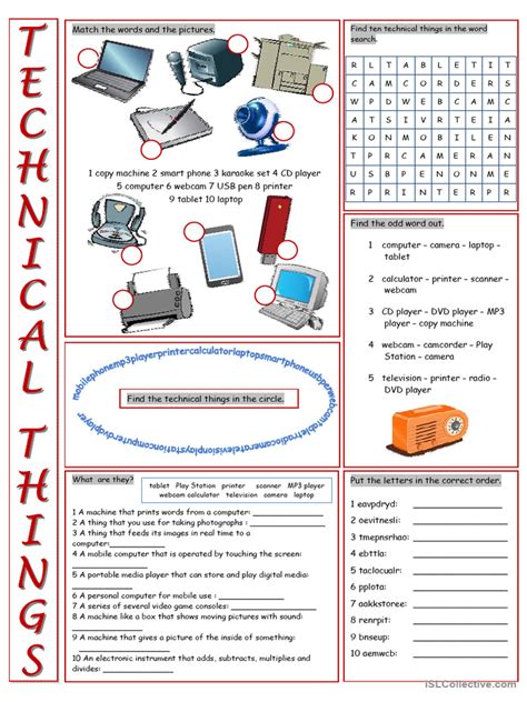 Technical Things Vocabulary Exercises Download Free Pdf Laptop Image Scanner