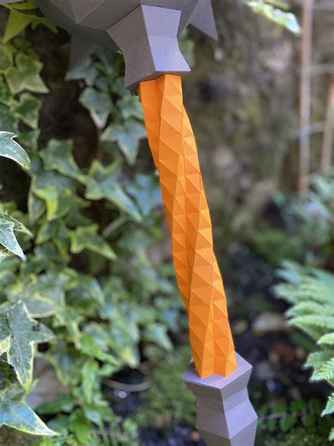 Diy 3d Papercraft Mace Pdf Printable Template Etsy