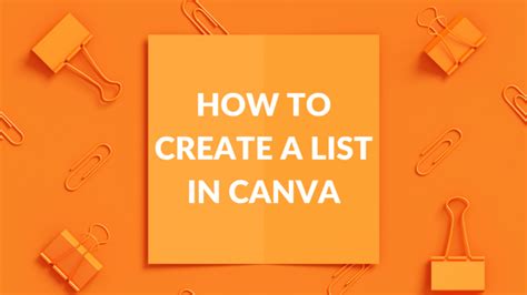 How To Create A List In Canva Template Fonts