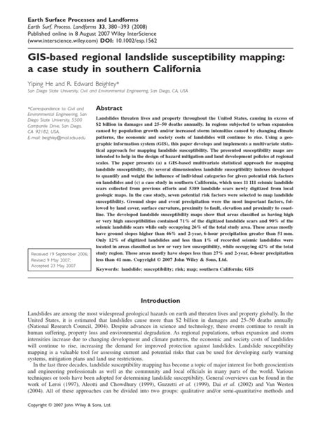 Pdf Gis Based Regional Landslide Dokumentips