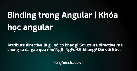 Binding Trong Angular Khóa Học Angular