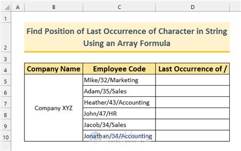Excel Find Last Occurrence Of Character In String 8 Methods