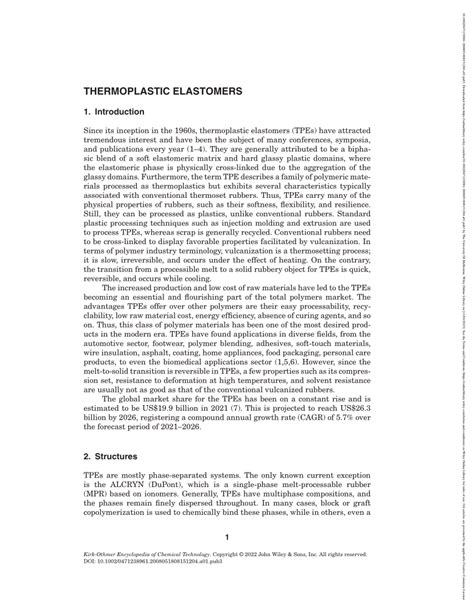 Pdf Thermoplastic Elastomers
