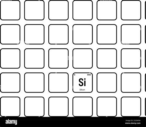 Silicon Si Periodic Table Element With Name Symbol Atomic Number And Weight Non Metal With