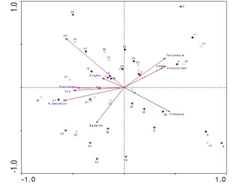 Triplot Basado En El Rda De Las Variables Físicas Y Químicas De La Download Scientific Diagram