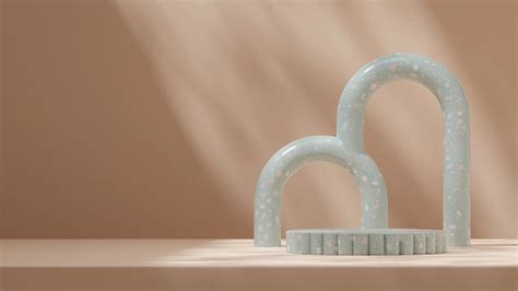 3d 렌더링 모형 템플릿 빈 공간 녹색 테라조 텍스처 연단 아치가 있는 풍경 0명에 대한 스톡 사진 및 기타 이미지 0명 3차원 형태 갈색 Istock