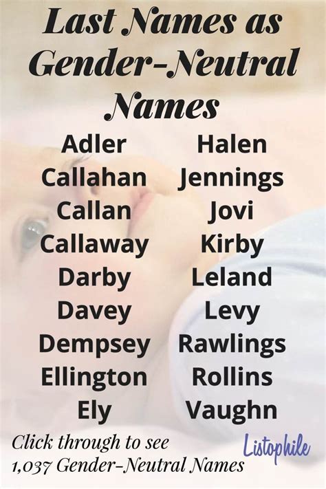 Discover Gender Neutral Last Names