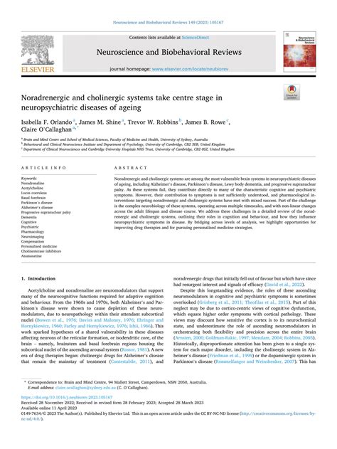 Pdf Noradrenergic And Cholinergic Systems Take Centre Stage In