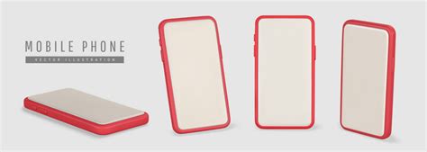 Realistic Smartphone Mockup Mobile Phone Display Vector Image