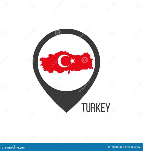 Map Pointers With Contry Turkey Turkey Flag Stock Vector Illustration Isolated On White