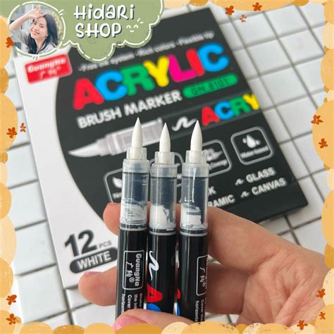 Cây Lẻ Bút Acrylic Marker Guangna 8101 Màu Trắng Hidari Shopee