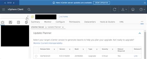 Lists The Next Major Version While The Vcenter Is E G Currently Running