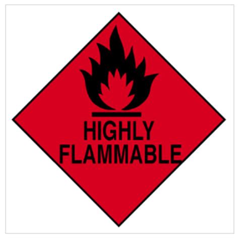 Diamond Label Sticker Highly Flammable Signs Display Shop