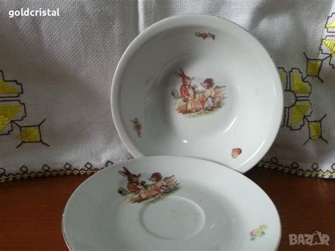 Български порцелан детски комплект за хранене в Антикварни и старинни предмети в гр Стара