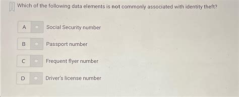Solved Which Of The Following Data Elements Is Not Commonly
