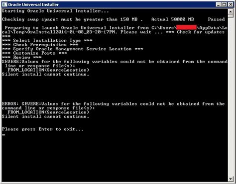 Oracle 11g Agent Silent Installation Typical Problems Ii Sql1
