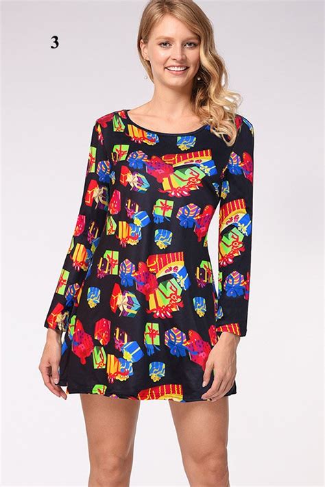 Long Sleeve Print Dress With Cute Short Length Design