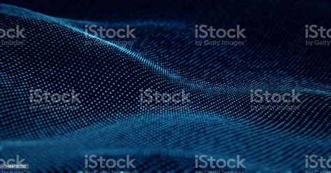 개념 데이터 전송 입자의 음악 물결 빅 데이터 시각화 동적 물결이 있는 추상 파란색 배경 3d 렌더링 4k 단일 이미지에 대한 스톡 사진 및 기타 이미지 Istock