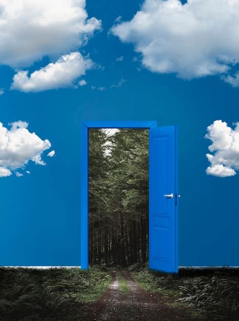 Montage De Porte Ouverte En Technique Mixte Photo Gratuite