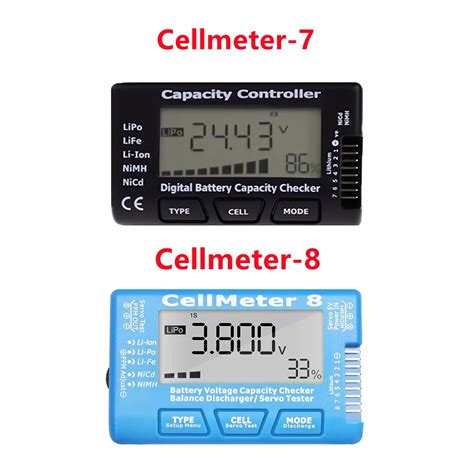 Lcd 디지털 배터리 용량 검사기 Rc Cellmeter 8 2 8s 4 8s 서보 Lipo 리튬 이온 Nimh 배터리 테스터 Rc Cellmeter 7