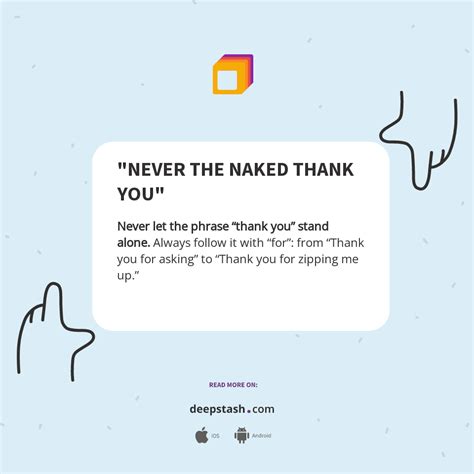 NEVER THE NAKED THANK YOU Deepstash