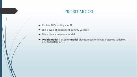 Probit Model Pptx