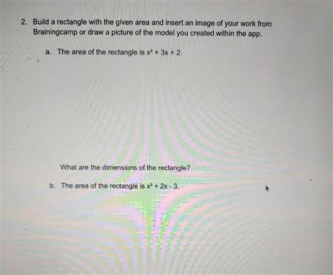 Solved Model A Rectangle With Each Of The Dimensions Chegg