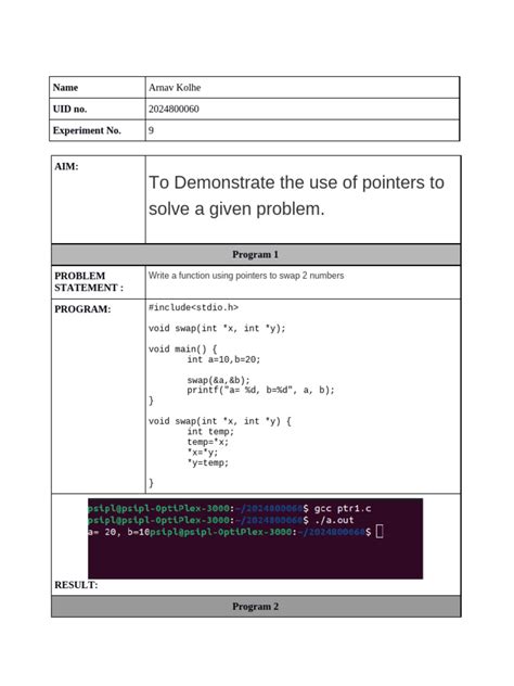 Exp9 Pdf Matrix Mathematics Pointer Computer Programming